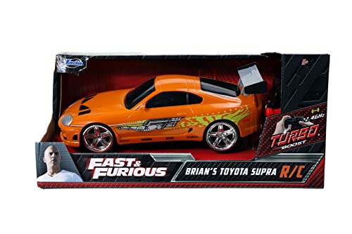 Fast & Furious 1:24 Brian's Toyota Supra RC Radio Control Car, Toys for Kids and Adults