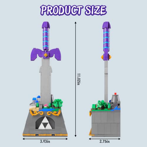 Xunsan Master Sword Building Kit, Micro Hyrule Castle Building Toys, Perfect BOTW Building Décor Set, Detachable Desktop Decorations, Birthday Gifts for Kids Boys Ages 6+ (388 Pieces)
