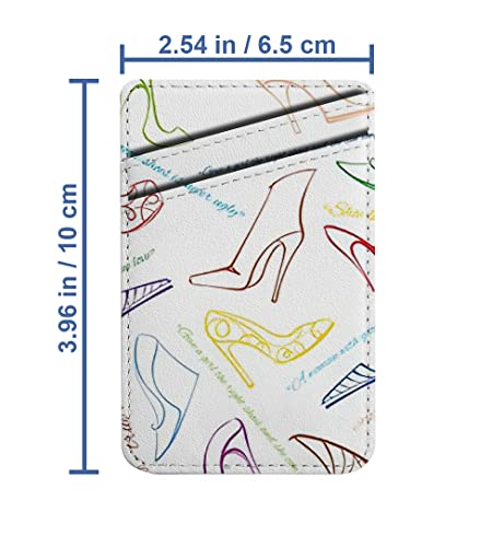 Diascia Pack of 2 - Cellphone Stick on Leather Cardholder ( Women Shoes Pattern Pattern ) ID Credit Card Pouch Wallet Pocket Sleeve