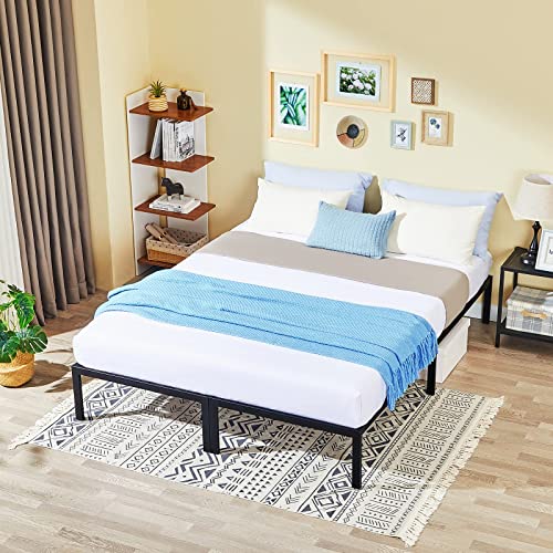 GreenForest 70 in L Shaped Desk with Drawers and Printer Stand and Queen Size Bed Frame Easy Quick Assembly