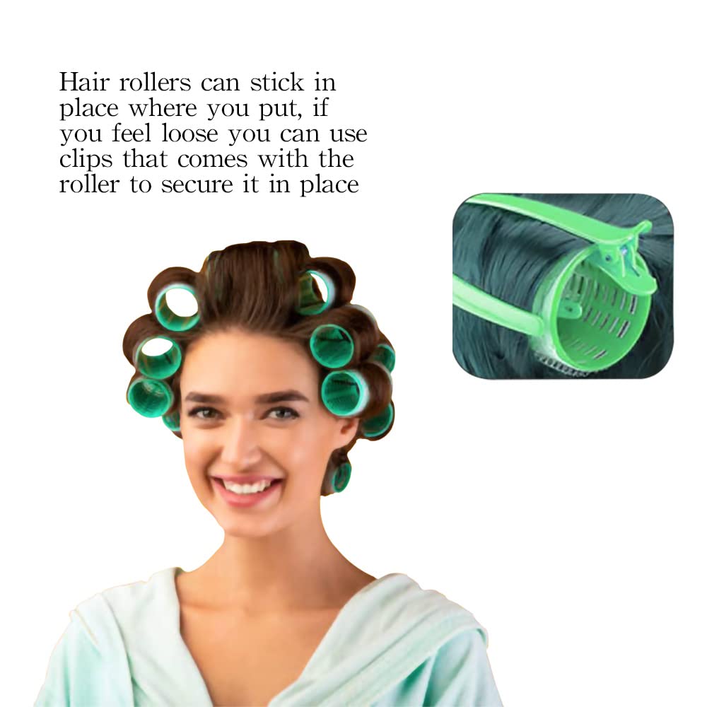 Hair Rollers Pack of 36 Self Grip Hair Rollers Set Small Medium Big Size Hair Curlers for Long Medium Short Hair (Blue)