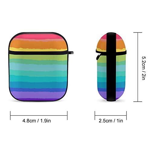 LGBT Rainbow Pride AirPods 2 & 1 Case Cover Gifts with Keychain, Shock Absorption Soft Cover AirPods 2 & 1 Earphone Protective Case for Men Women
