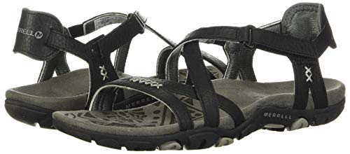 Merrell Women's Sandspur Rose LTR Sandal, Black/Paloma, 8