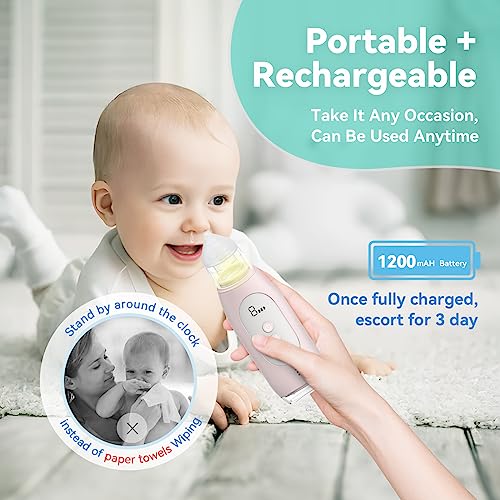 LANMULI Electric Nasal Aspirator for Baby, Automatic Toddler Nose Sucker with Adjustable Suction Level, Music and Light Soothing Function