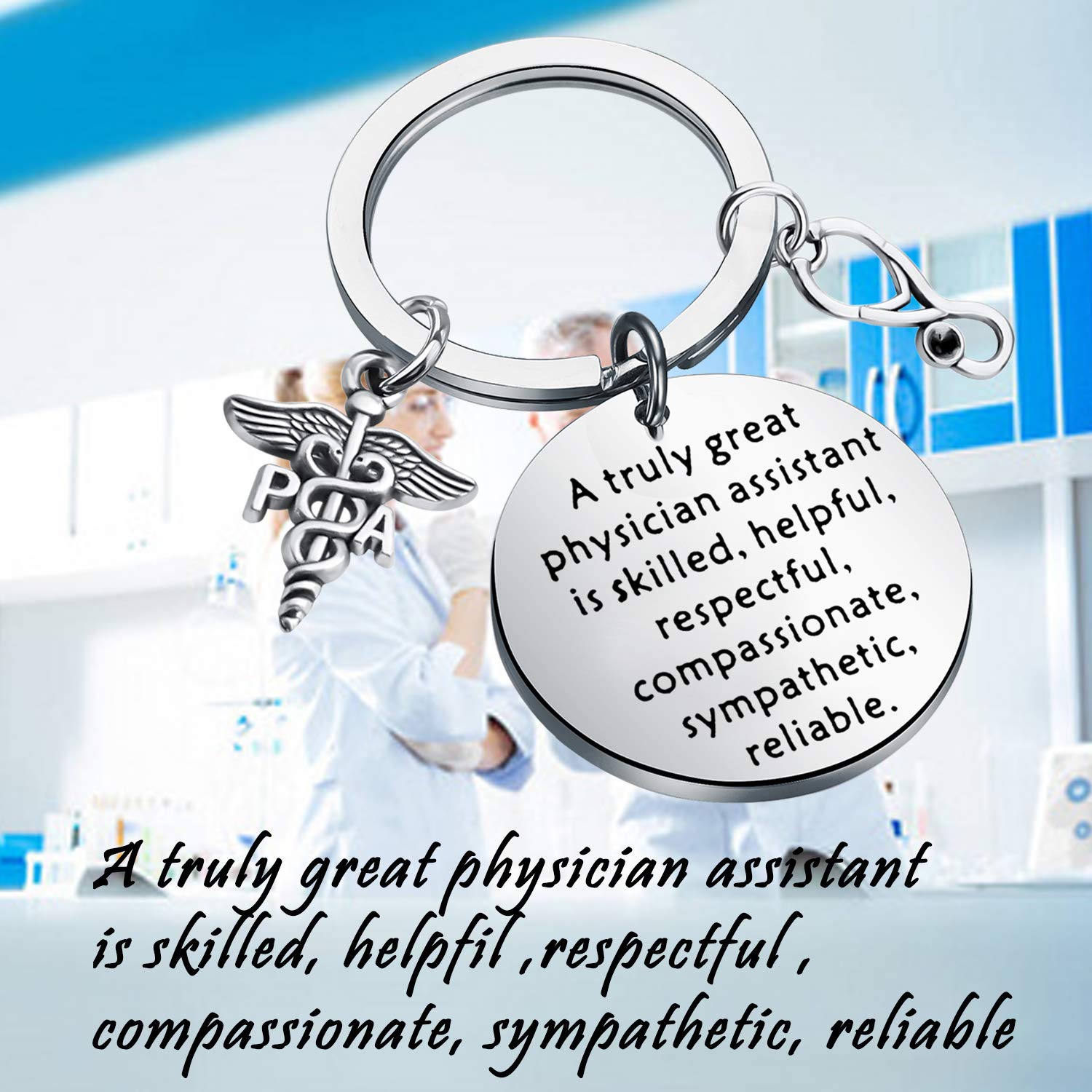BAUNA Physicians Assistant Graduation Gifts PA Keychain A Truly Great Physician Assistant Keychain