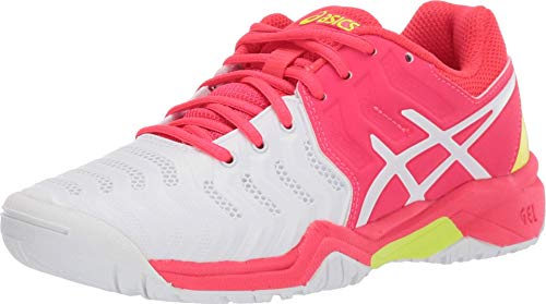 ASICS Kid's Gel-Resolution 7 GS Tennis Shoes, 1.5M, White/Laser Pink