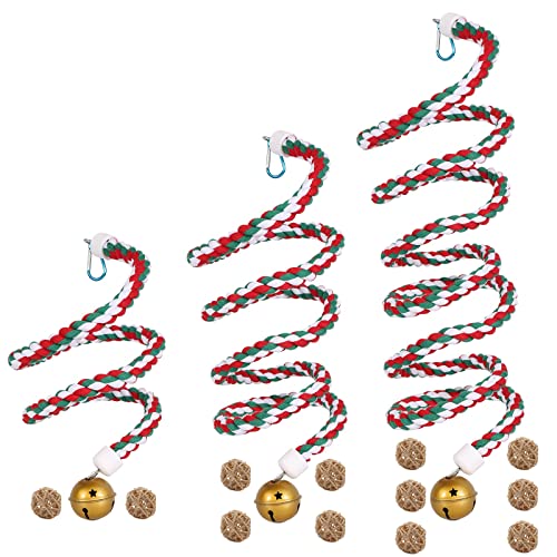 GJRGEG1Y Rope Bungee Cotton Perch for Bird. with Large Bell Climbing Toy[1 Pack] (118 inches)