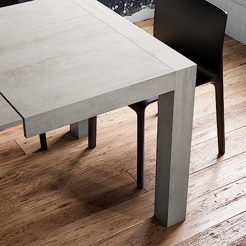 Mobili Fiver, Iacopo Extendable Dining Table, Concrete Grey, Made in Italy