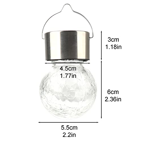 lynn White Solar LED Hanging Light,Glass Ball Lighting for Garden Home Wall Decor