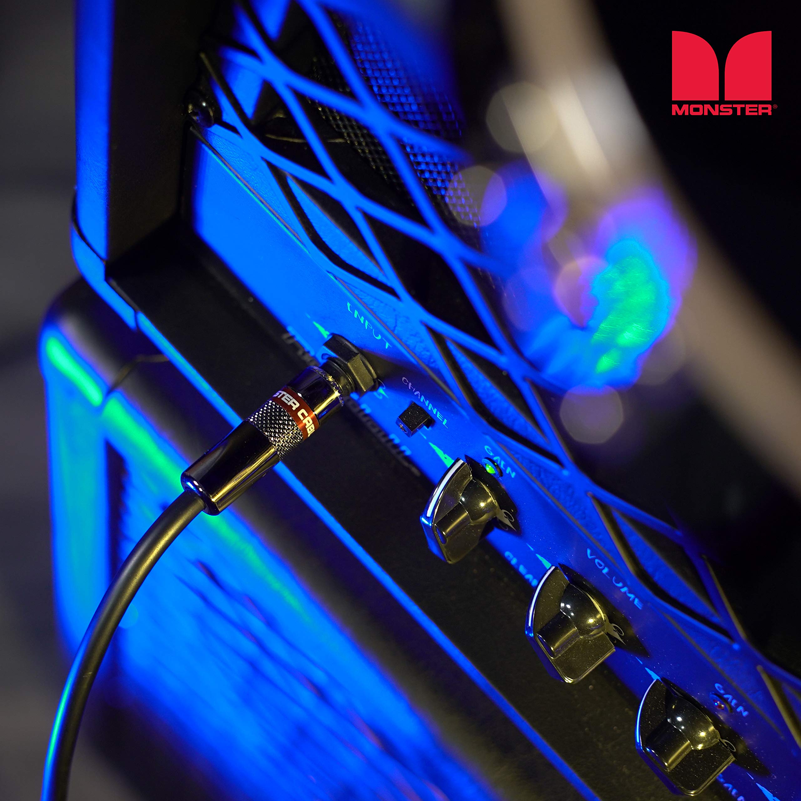 Monster Prolink Classic Speaker Cable - 6FT Straight to Straight Instrument Cable - Straight 1/4-Inch Plugs - Guitar Cord w/Superior Signal Transfer, Noise Reduction, Duraflex Outer Jacket