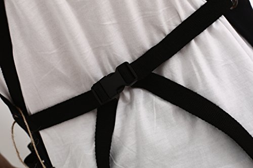 Life Flavor Heavy Duty Canvas Work Apron,Tool Pockets, Back Straps Adjustable(black)