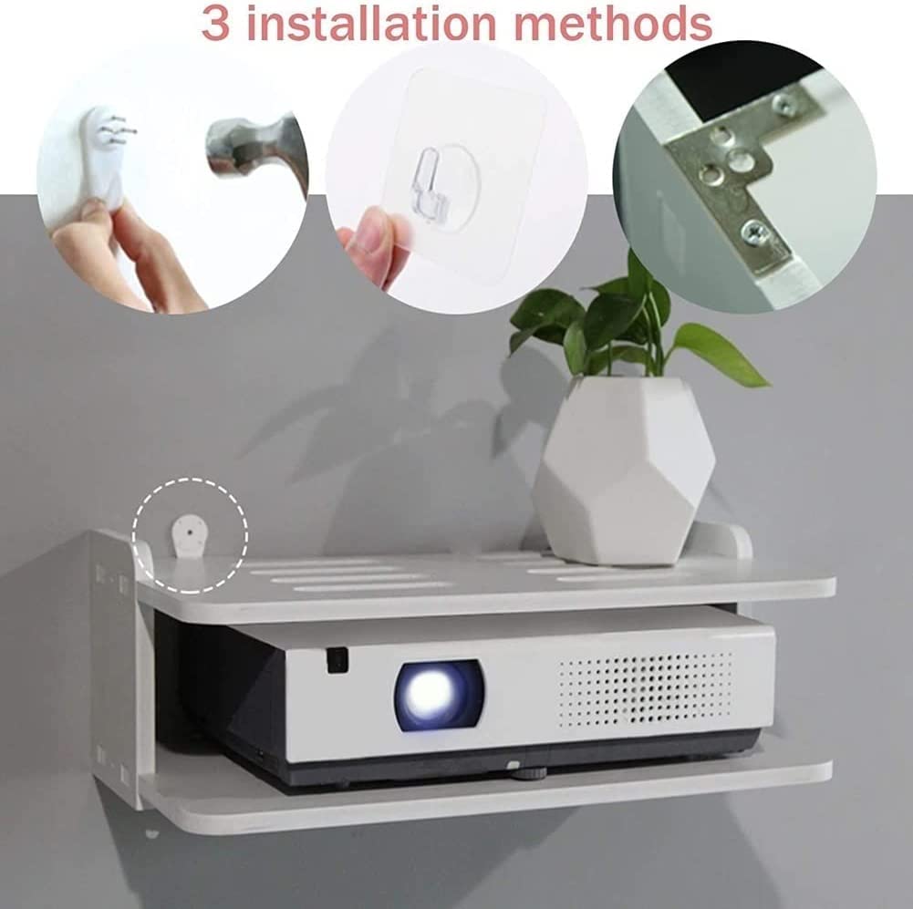 AVEEWA Wireless WiFi Router Storage Box Small Mini Wall Shelves Stuff WiFi Remote Control Storage Box for Bedroom, Living Room 17.7X9.8X4.33 inch