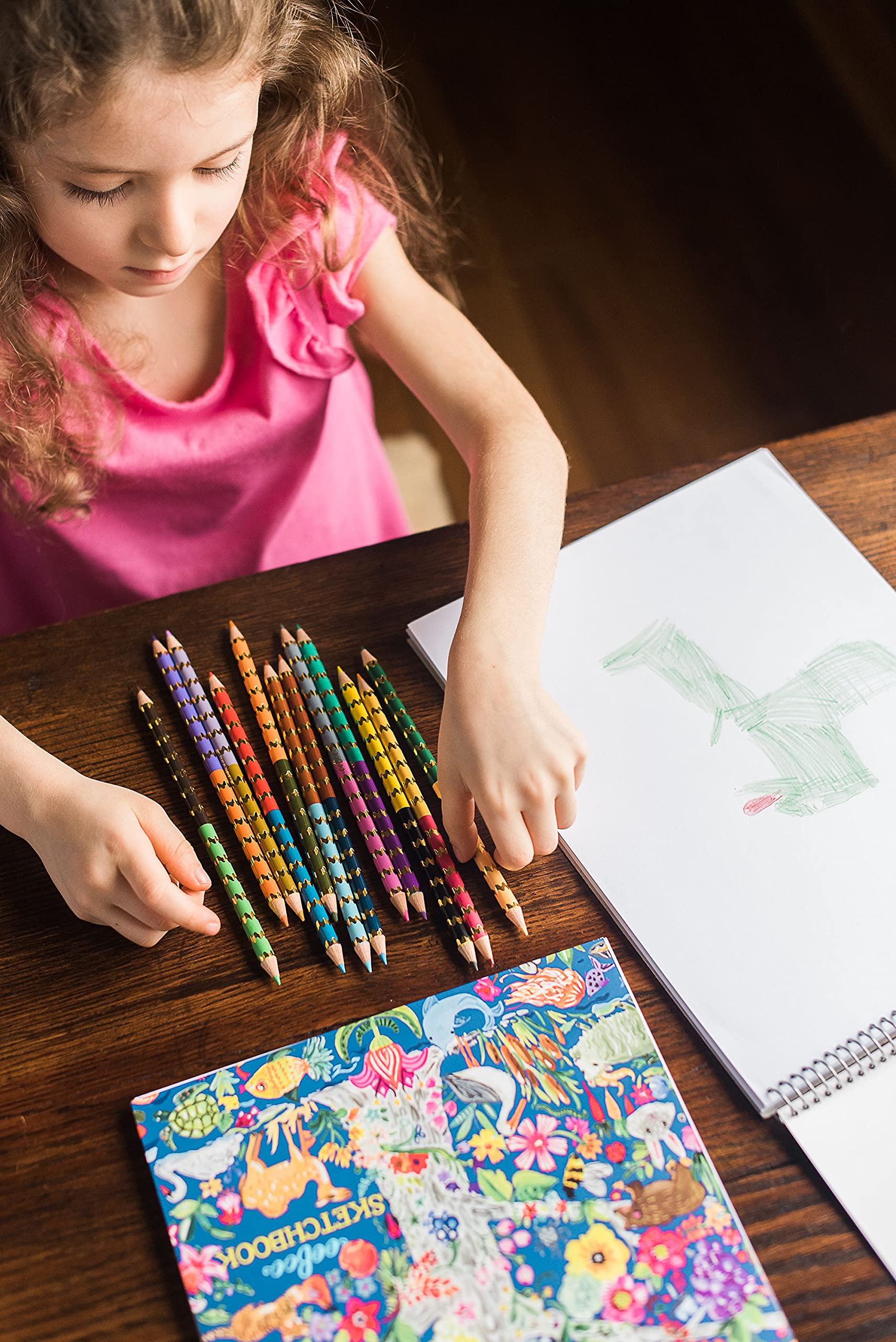 eeBoo Tree of Life Double-Sided Color Pencils/Set of 12, Multi, DSTOL