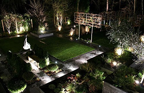 Lemonbest 2pcs Bright Outdoor Landscape LED Lighting Mini Lawn Lamp with 110V AC Power Plug for Garden Path Courtyard Spot Lights Cool White