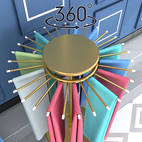 Freestanding Scarf Rack with 30 Rods, Pivoting Round Scarf Display Stand, Height Adjustable Scarf Holder Organizer, Scarf Hanging Rack for Boutique Clothing Store Home