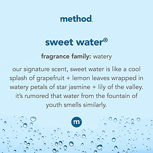 Method Gel Hand Soap Refill, Sweet Water, Biodegradable Formula, 34 fl oz (Pack of 6)