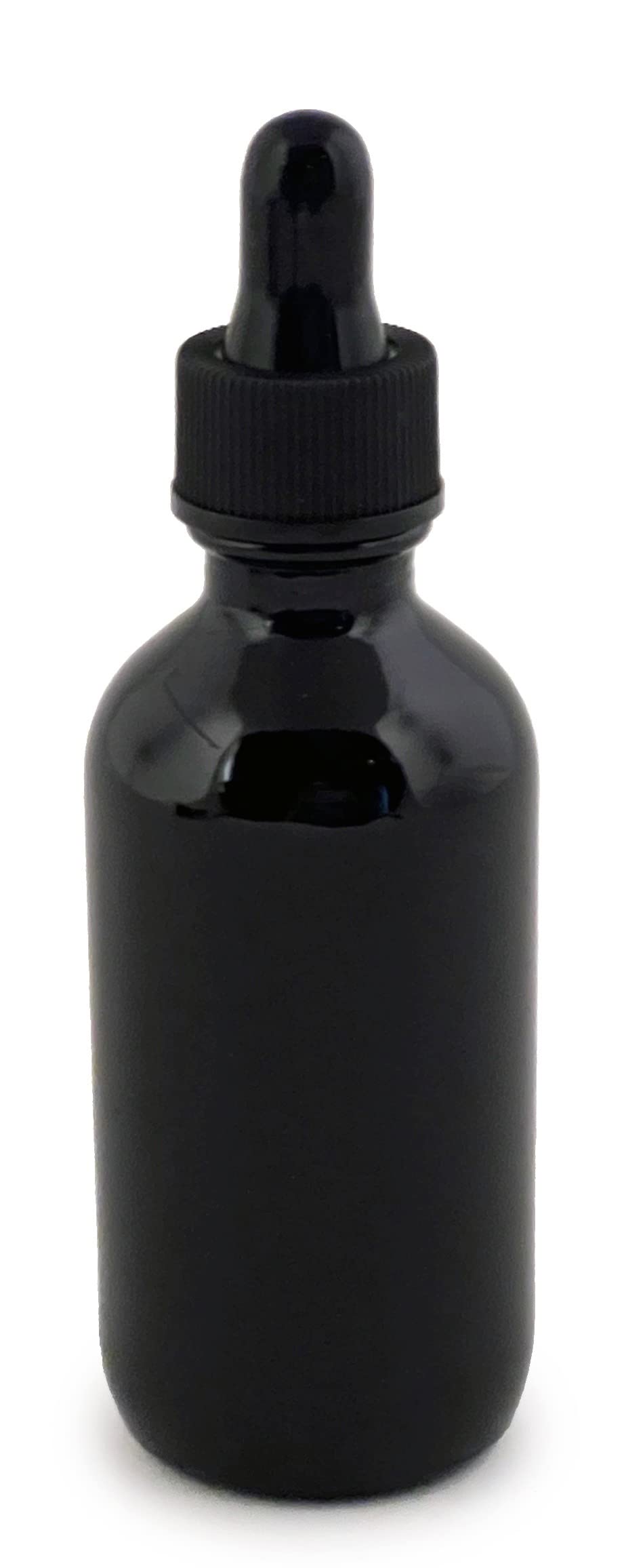 Vivaplex, 12, Black, 2 oz Glass Bottles, With Glass Eye Droppers