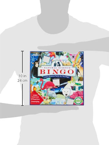 eeBoo: Natural Science Bingo Game, for 2 to 4 Players, Learn Science Facts as You Play, for Ages 5 and up, Includes Cloth Bag for Holding Tiles