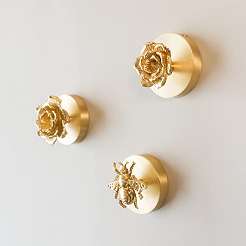 MFYS Brass Bird Coat Rack Robe Wall Hooks Hat Dragonfly Hanger for Bedroom Kitchen Various Shapes Animal Deer Decor Home Accessories (1, Butterfly)