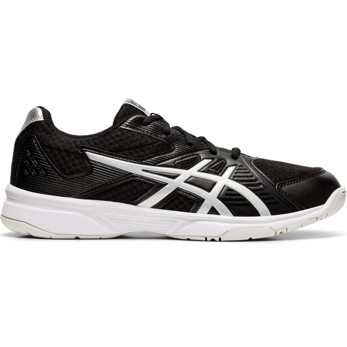 ASICS Men's Upcourt 3 Volleyball Shoes, 12.5, Black/Pure Silver