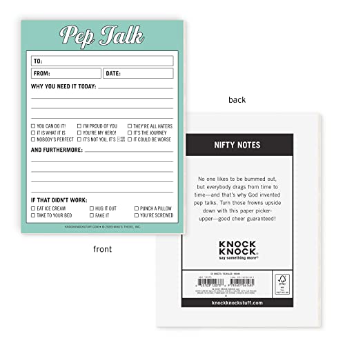 Knock Knock Pep Talk Nifty Note Pad (12073)