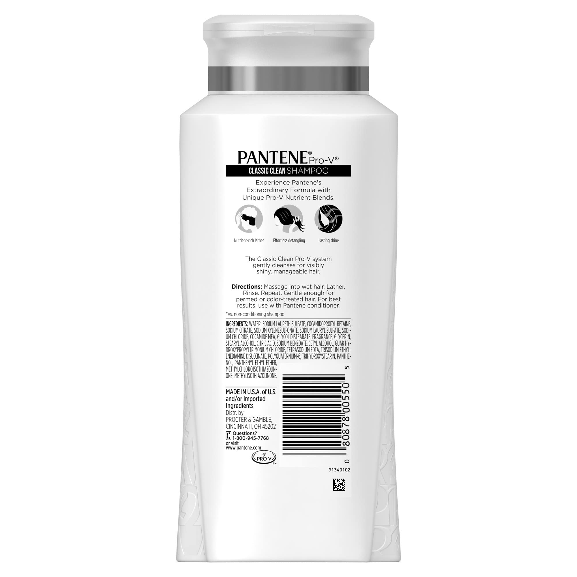 Pantene Pro-V Classic Clean Daily Shampoo 25.4 Fl Oz (Pack of 2)