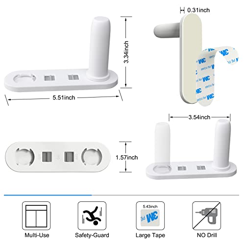 Childproof Sliding Glass Door Lock, Baby Safety Slide Window Locks for Kids Proof Patio Closet Doors No Drilling Tools Needed Easy Installation (White-Count of 1)