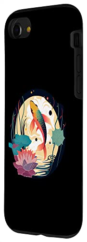iPhone SE (2020) / 7 / 8 Japanese Koi fish jumping out of pond lotus lilly pad Case