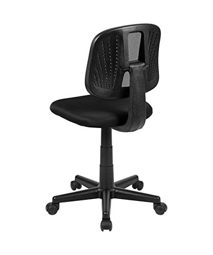 Flash Furniture Flash Fundamentals Mid-Back Black Mesh Swivel Task Office Chair with Pivot Back