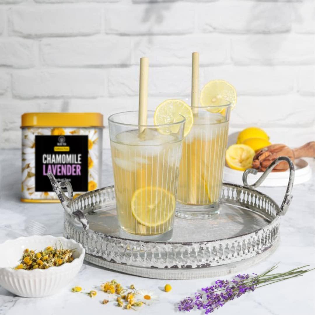 BLUE TEA - Chamomile Lavender Tea - 30 Premium Tea Bags || RELAX TEA || Direct From Source - Plant-Based Biodegradable Tea Bag | Caffeine Free - Herbal Tea - Organic - Premium Tin Container