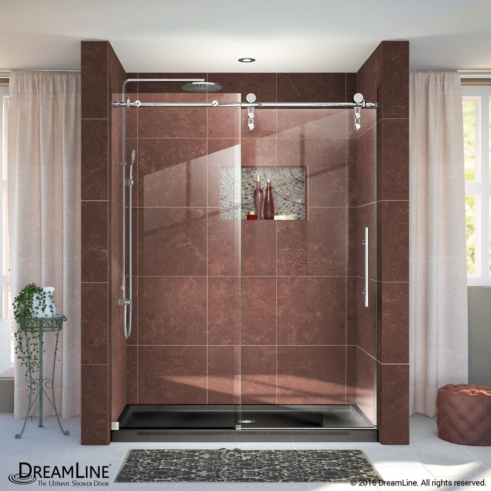 DreamLine SHDR-6260760-08 Shower Door, 56-60" W x 76" H, Polished Stainless Steel