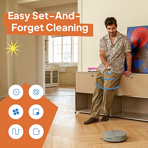 LIGHT 'N' EASY Robot Vacuum Automatic Emptying, Ultra-Quiet, Ultra-Thin, Auto-Charging Robotic Vacuum Cleaner, Good for Pet Hair, Low-Pile Carpets, Hard Floors