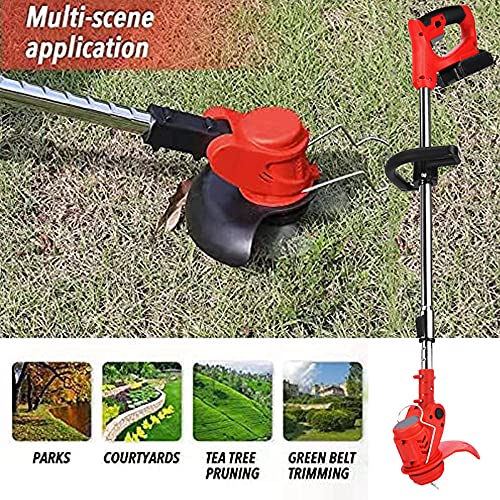 Guoguoba Strimmers Electric Cordless Battery Powered Best 36V Grass Trimmers Heavy Duty Metal Blade Lawn Edging Tools Brush Cutter Retractable Handle and Rotating Head Mower