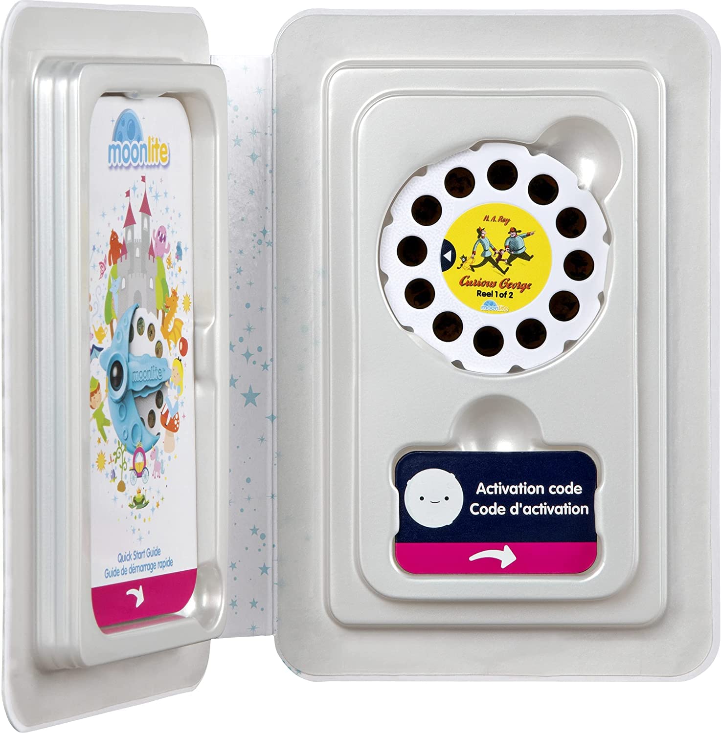 Moonlite Storybook Reels for Flashlight Projector, Kids Toddler | Curious George | Story Reel Pack for 12 Months and Up