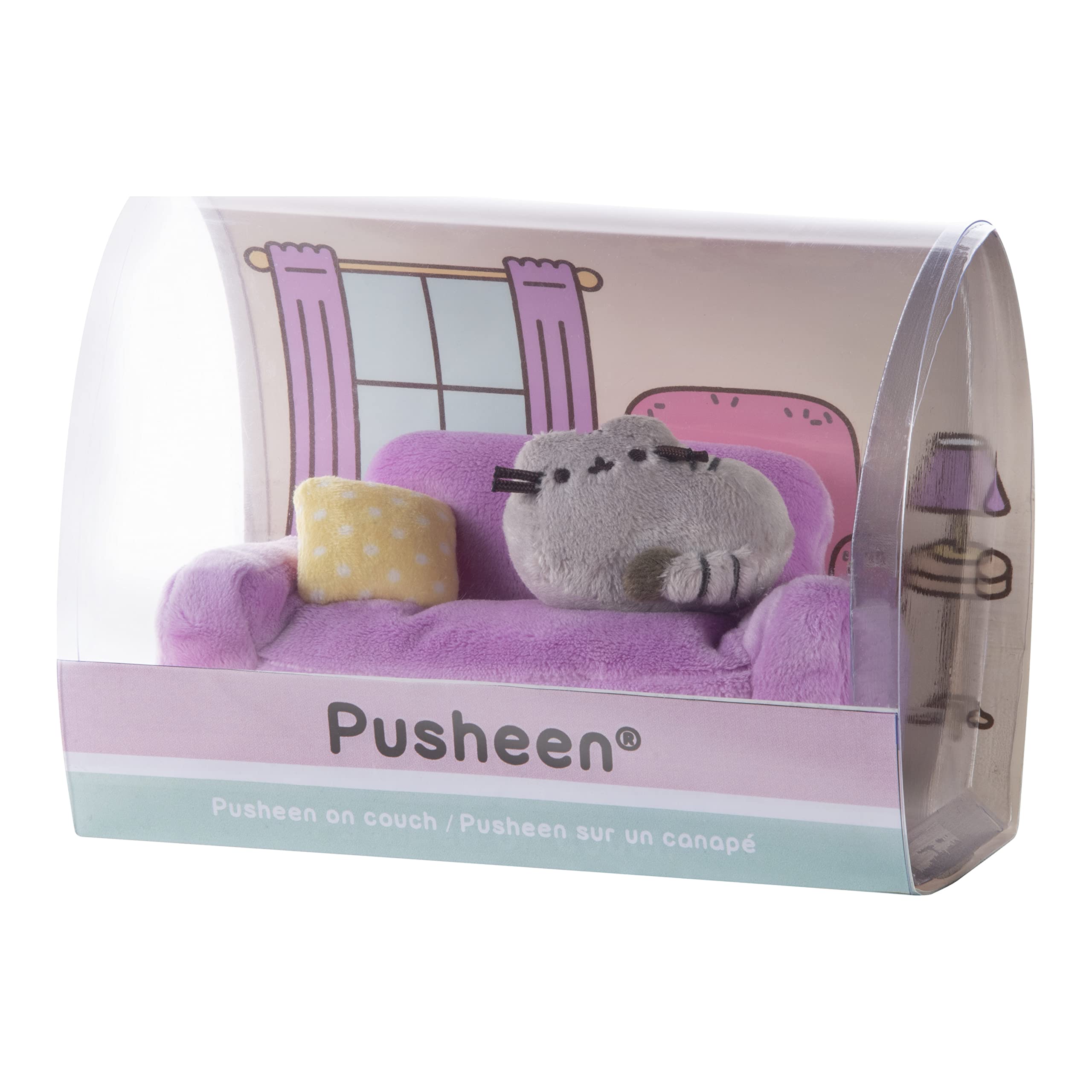 GUND Pusheen at Home with Pink Couch Plush Collector Set of 2