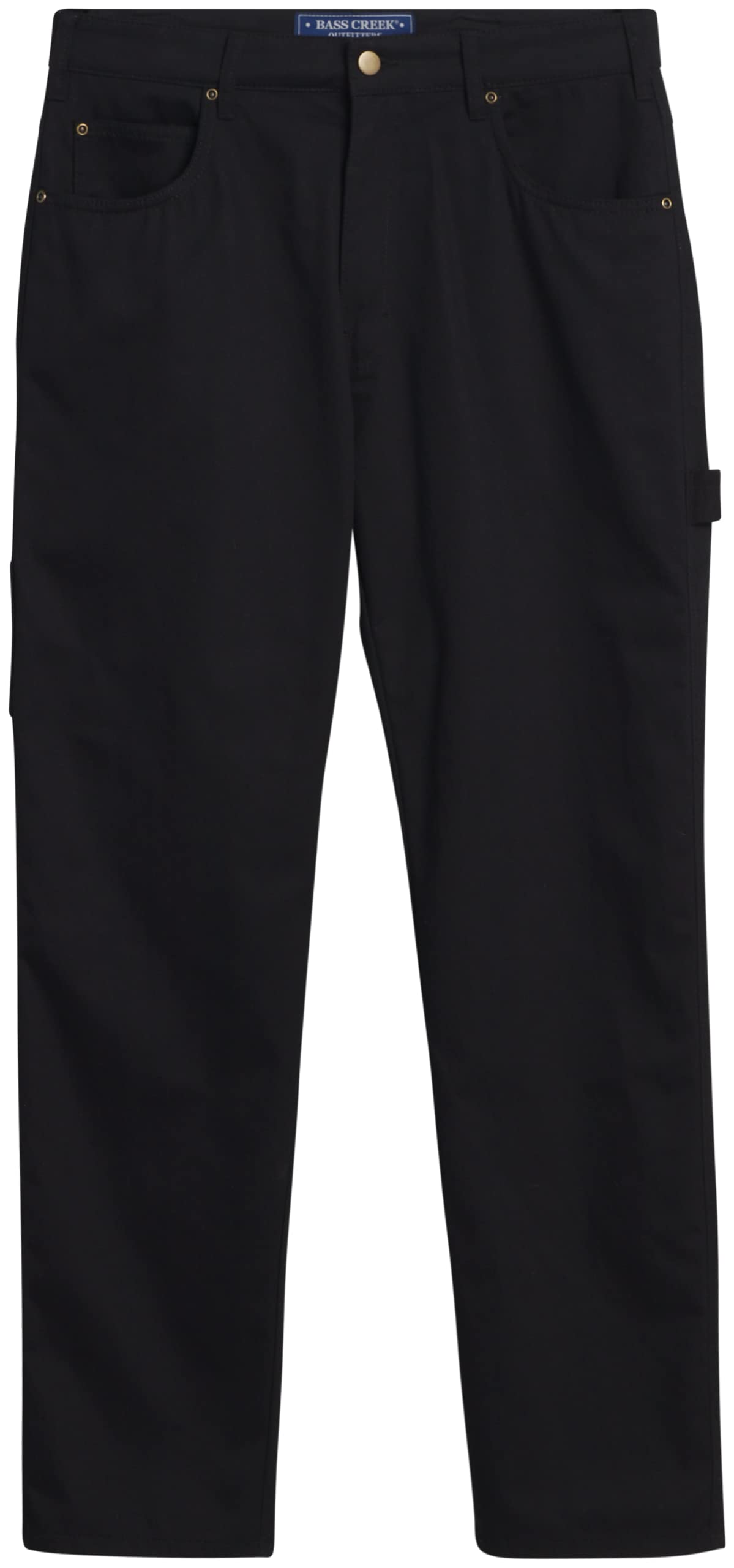 Bass Creek Outfitters Men's Pants - Twill Duck Canvas Carpenter Pants (Size: 30-40), Size 38, Black