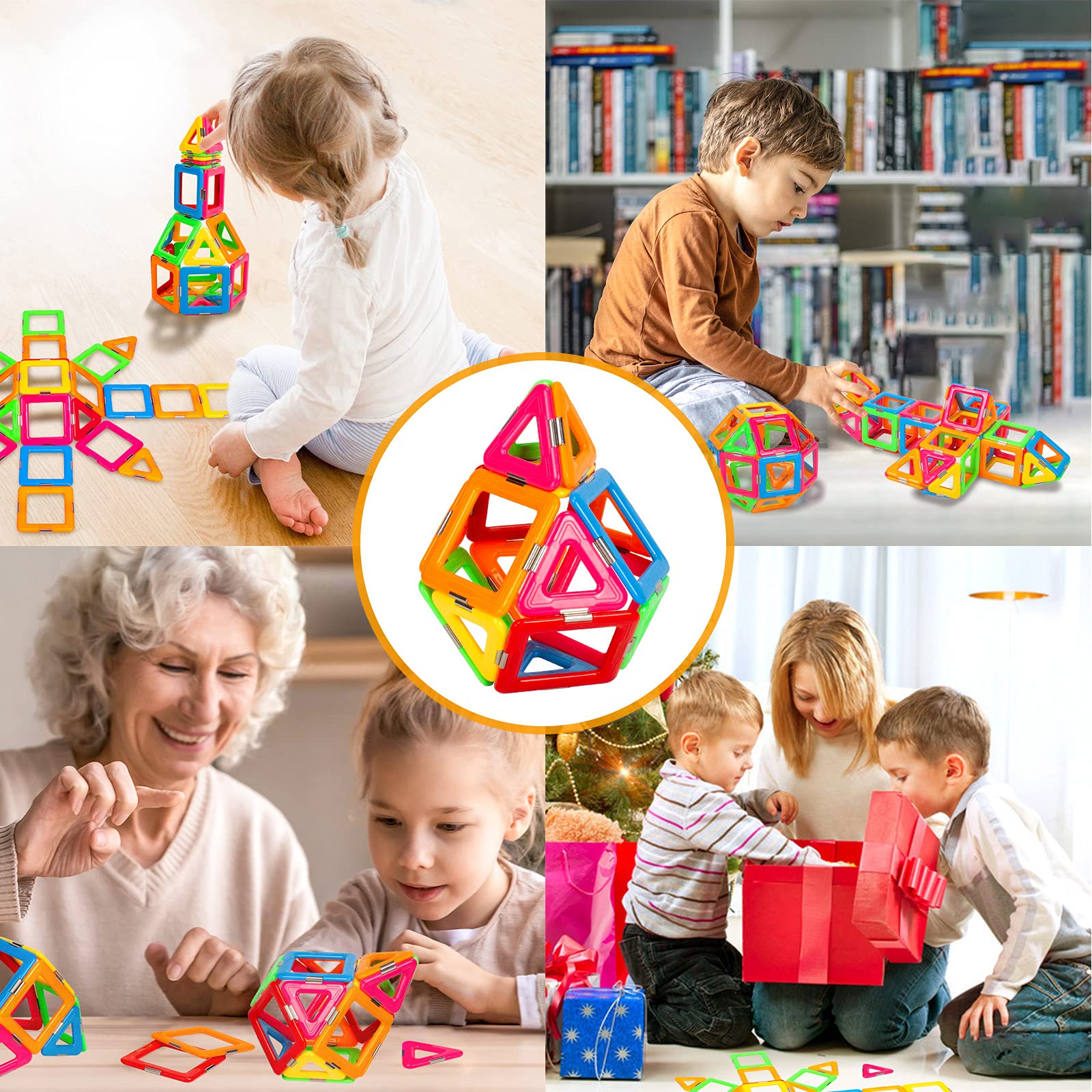 KIDCHEER Magnet Toys for 3+ Year Old Boys and Girls Magnetic Tiles STEM Gifts Building Toys for Toddlers