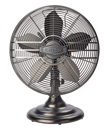 Lasko Oscillating Table Top Fan, Portable, 3 Quiet Speeds, for Bedroom, Kitchen and Office, 17", Bronze, R12210