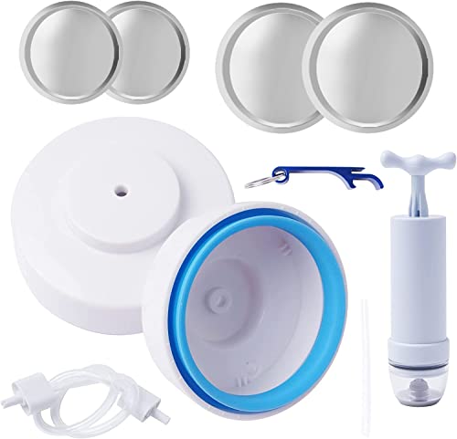 Mason Jar Vacuum Sealer Kit, Canning Food Saver Jar Sealer Attachment with Lid Opener and Vacuum Seal Hand Pump for Regular Mouth Mason Jars