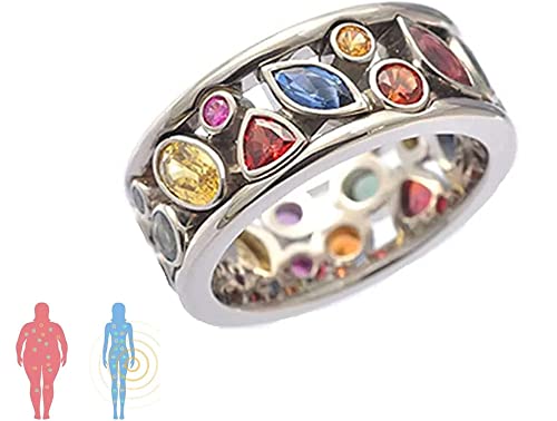 BBPCCO Crystal-Quartz Ionix Ring,Ionix Therapy Quartz Crystal Ring,Lymph Drainage Magnetic Therapy Ring for Weight Loss,Lymph Drainage Magnetic Therapy Ring for Women (10)
