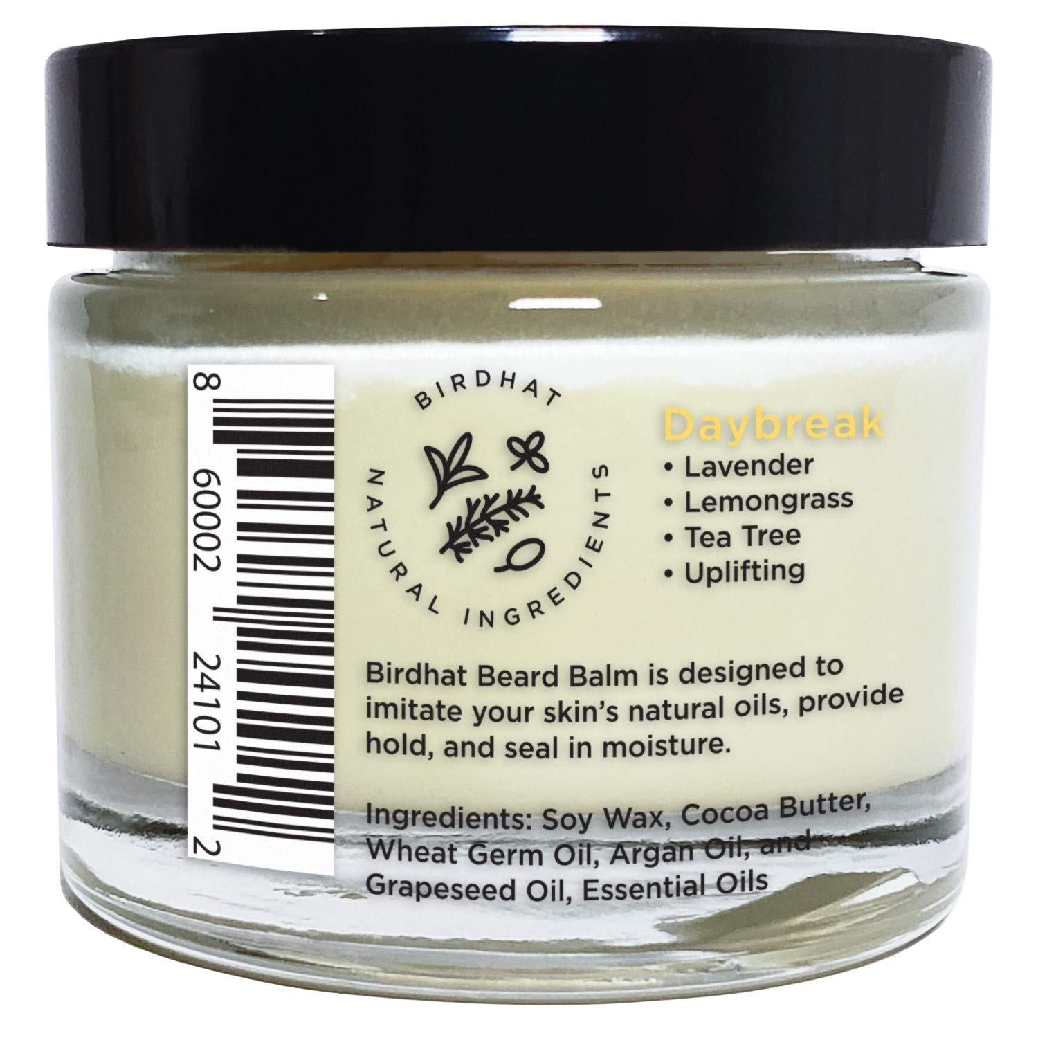 Birdhat Beard Balm - Daybreak, scented beard balm for men - All Natural Beard Oil Treatment (2 oz)