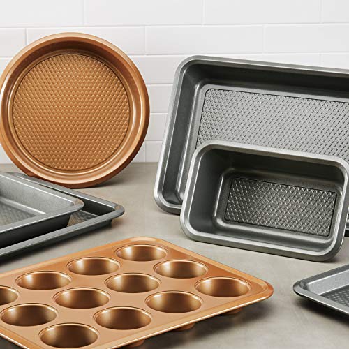 Ayesha Curry Nonstick Bakeware, Nonstick Cookie Sheet / Baking Sheet - 11 Inch x 17 Inch, Copper Brown