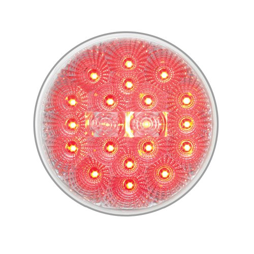 Grand General 77094 Red 4" Round Spyder 20-LED Stop/Turn/Tail Sealed Light with Clear Lens