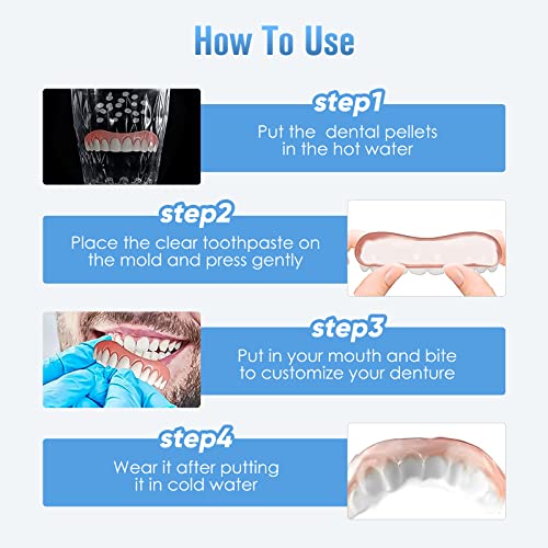 Fake Teeth, 2 PCS Veneers Dentures Socket for Women and Men, Dental Veneers for Temporary Tooth Repair Upper and Lower Jaw-13