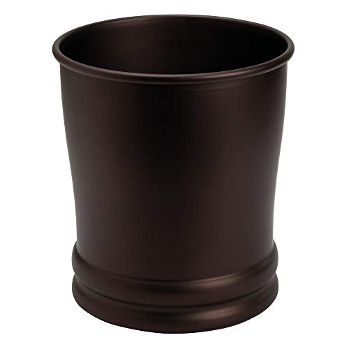 iDesign Round Metal Waste Basket, The Olivia Collection – 9" x 9" x 10", Bronze
