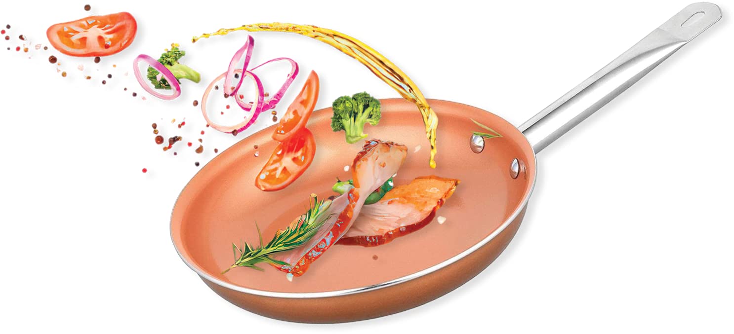 EUROSTAR Nonstick Ceramic-Infused Copper Cookware (12" Fry Pan)