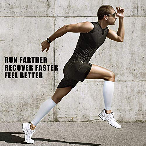 beister 1 Pair Calf Compression Sleeves for Women & Men, Footless Shin Splint Leg Support Socks for Pain Relief, Recovery