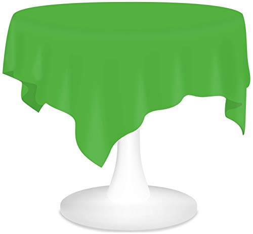 Lime Green Plastic Tablecloths 3 Pack Disposable Table Covers 84 Inches Circle Shower Party Tablecovers PEVA Vinyl Table Cloths for Round Tables up to 6 ft and Picnic BBQ Birthday Wedding Banquet
