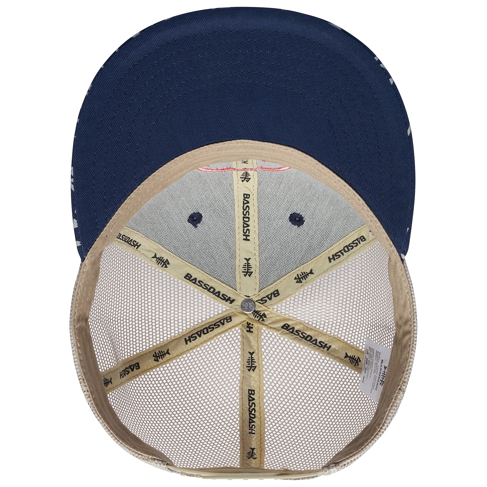 BASSDASH Flat Brim Trucker Cap Adjustable Snapback Hat Mesh Back for Men Women
