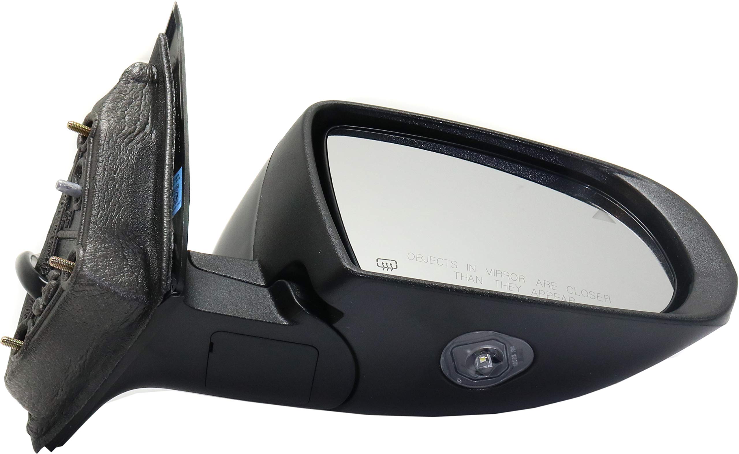 Kool Vue Passenger Side Power Heated Mirror for Jeep Cherokee 2014-2018 Manual Fold With Signal Light, Blind Spot Monitor, Memory & Puddle Lamp; Without Auto-Dimming Paintable